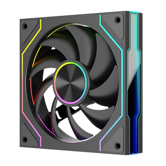 12cm Computer Chassis Fan Argb 4 Pin Pwm Quiet Cooling Fan (Black ...