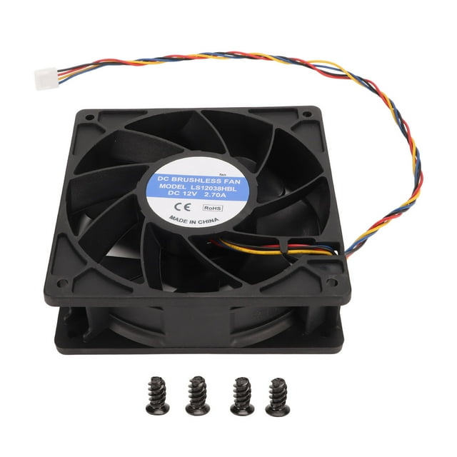 12cm Cooling Fan 120x38mm 6000rpm 12V 2.7A 4pin FG DC Brushless PWM Black Computer Case Fan for ...