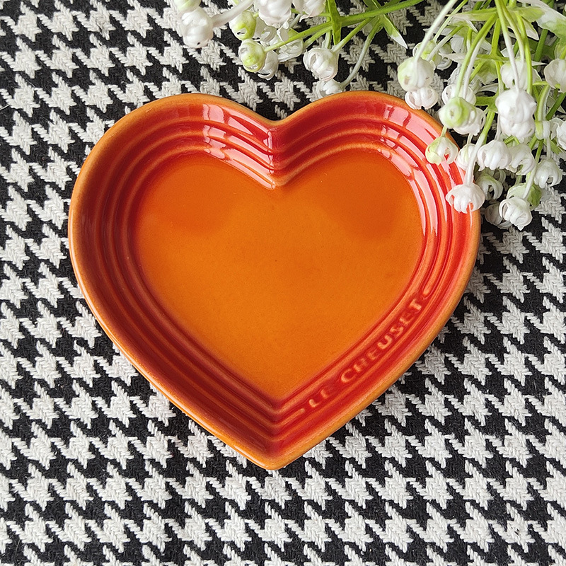 12cm Gradient Heart-shaped Ceramic Dishes, Underglaze Color Simple ...