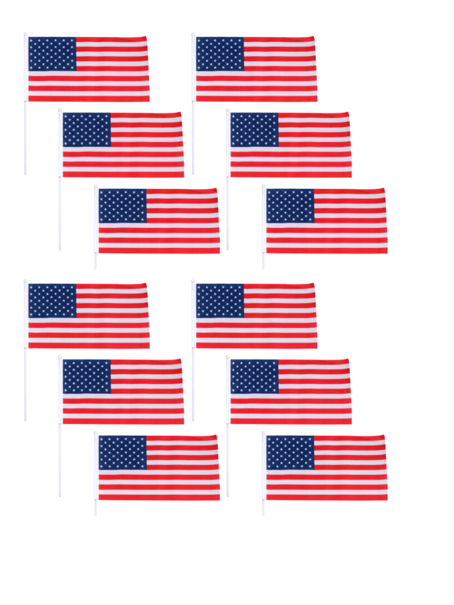 `12ct 4 Pack Handheld Mini American Flags Parade Labor Day Veterans Day ...