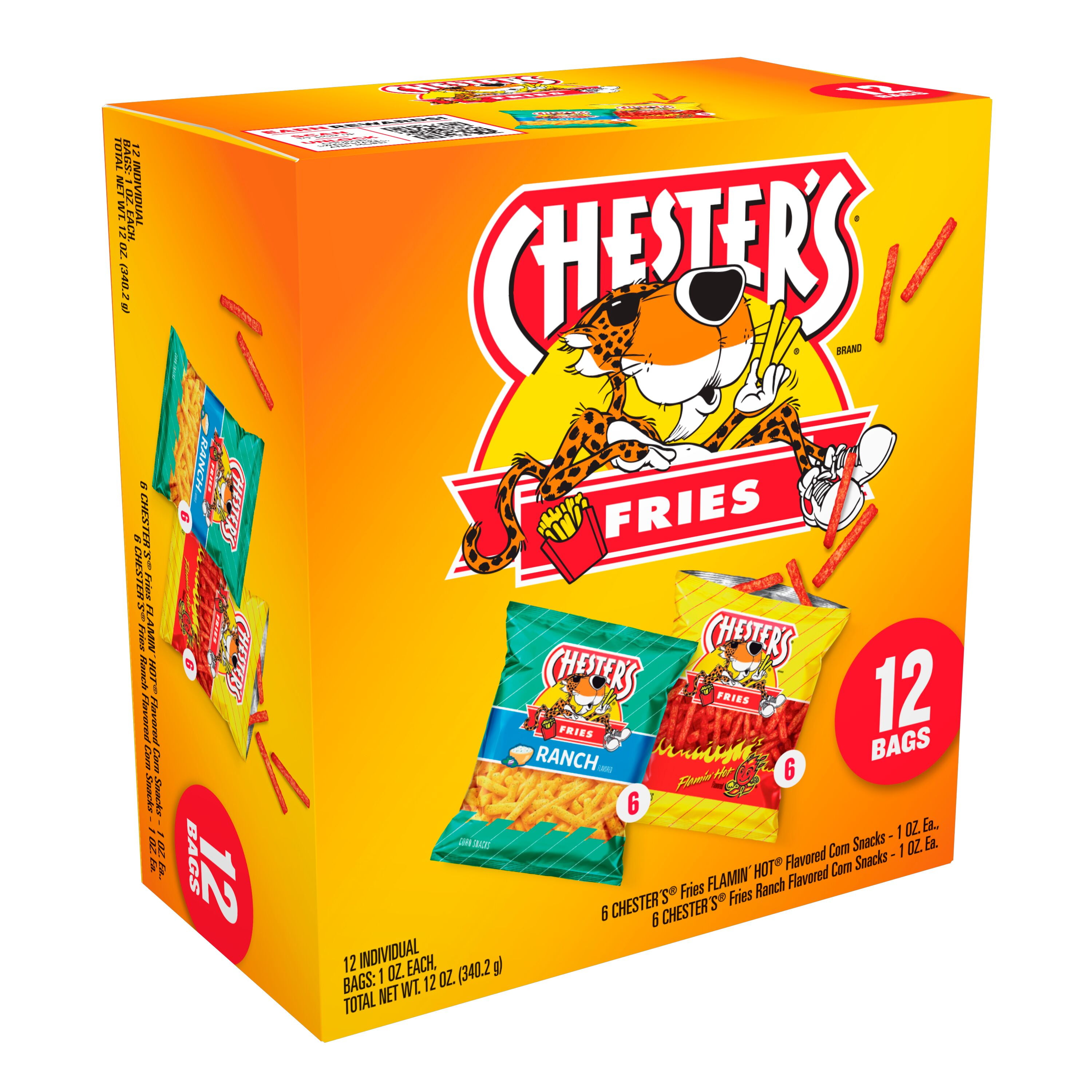 Chester's Fries Corn Snacks Mix Variety Pack, 1 oz Bags 12 Count ...