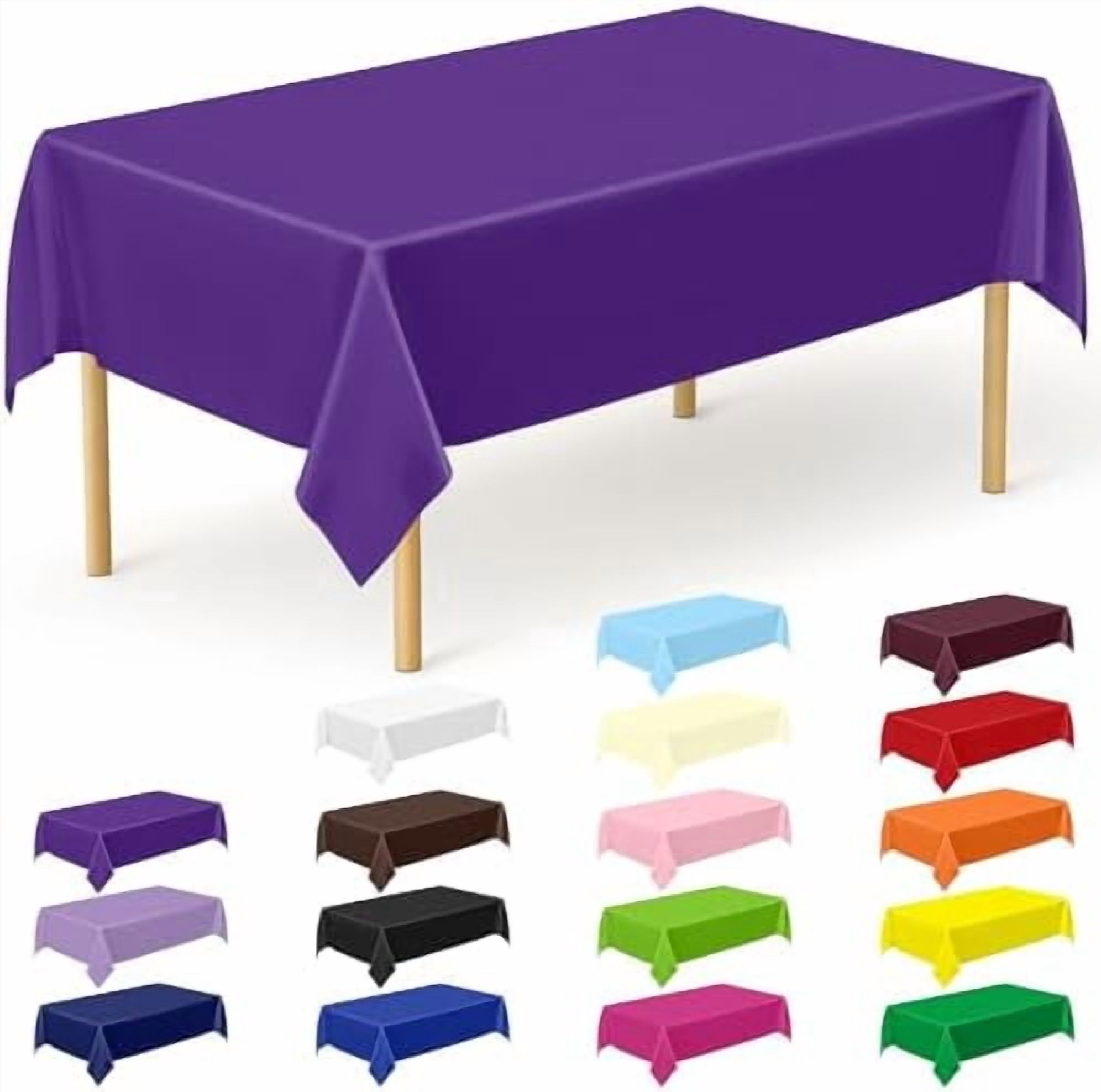 12ct Purple Plastic Disposable Rectangle Table Cover 54x108 Inch ...