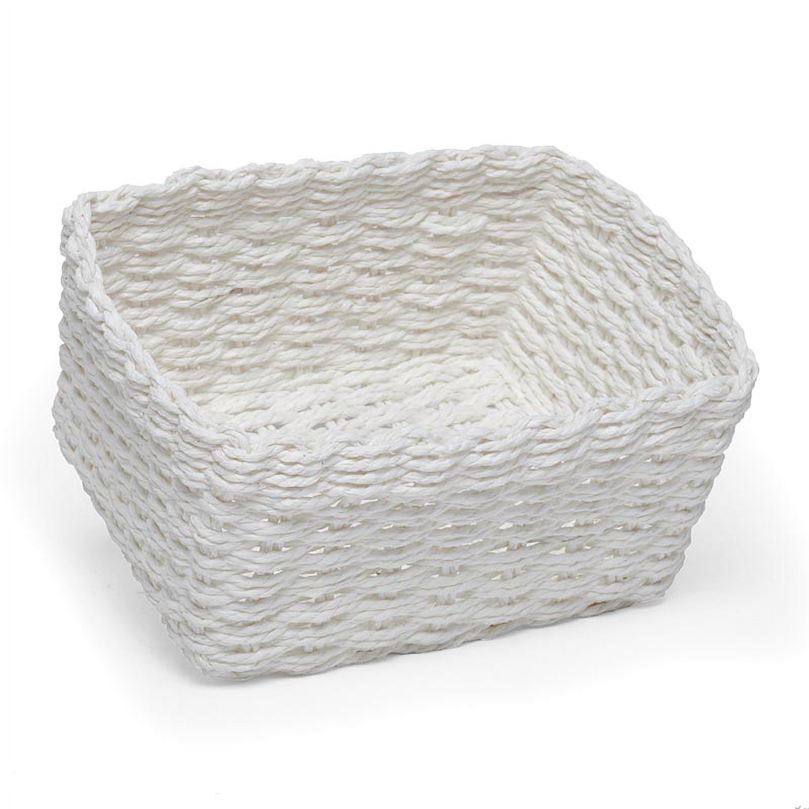 12ea - 9 X 7 X 5 White Large Paper Rope Basket by Paper Mart - Walmart.com