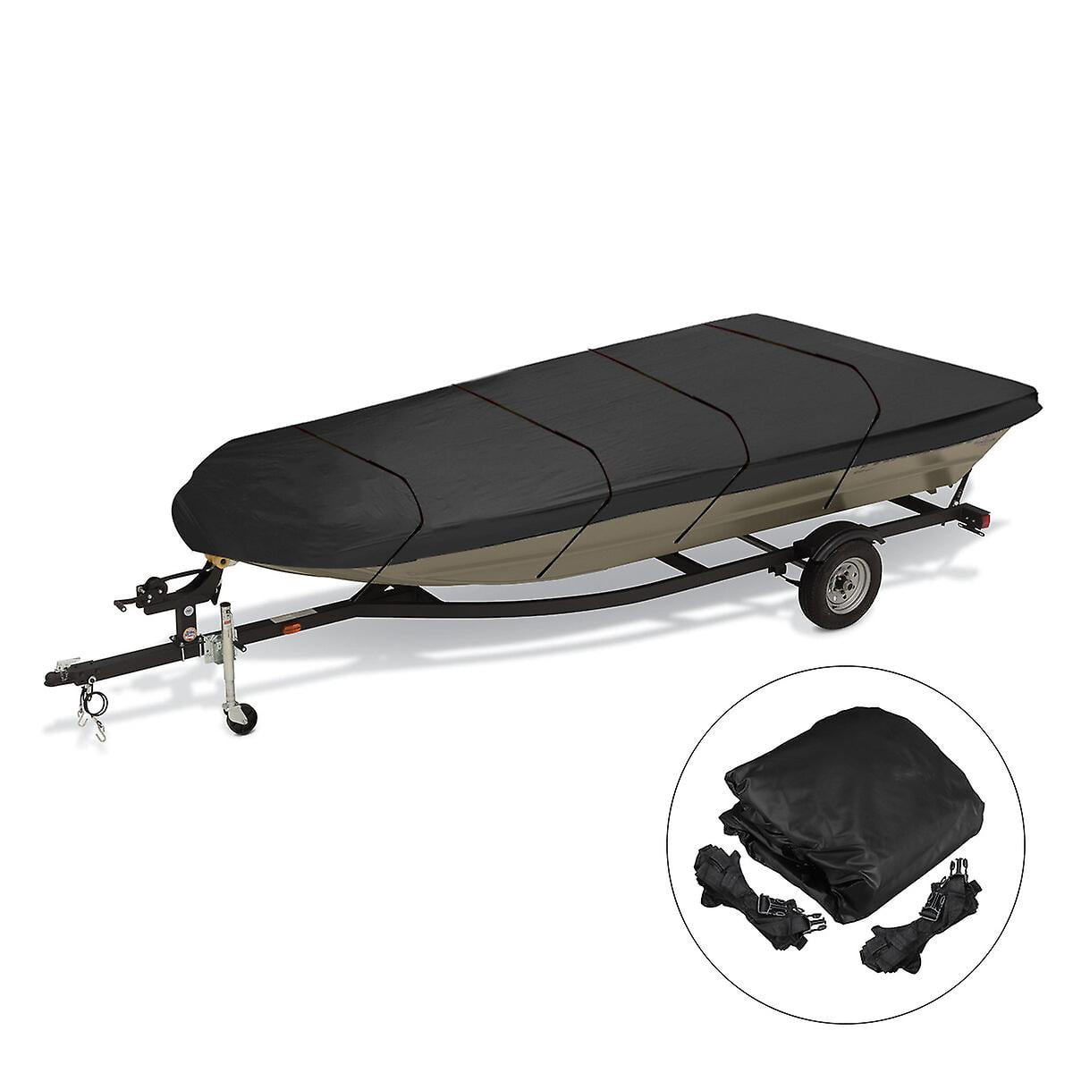 12ft / 14ft / 16ft / 18ft Jon Boat Cover 210d Black Waterproof Sun ...