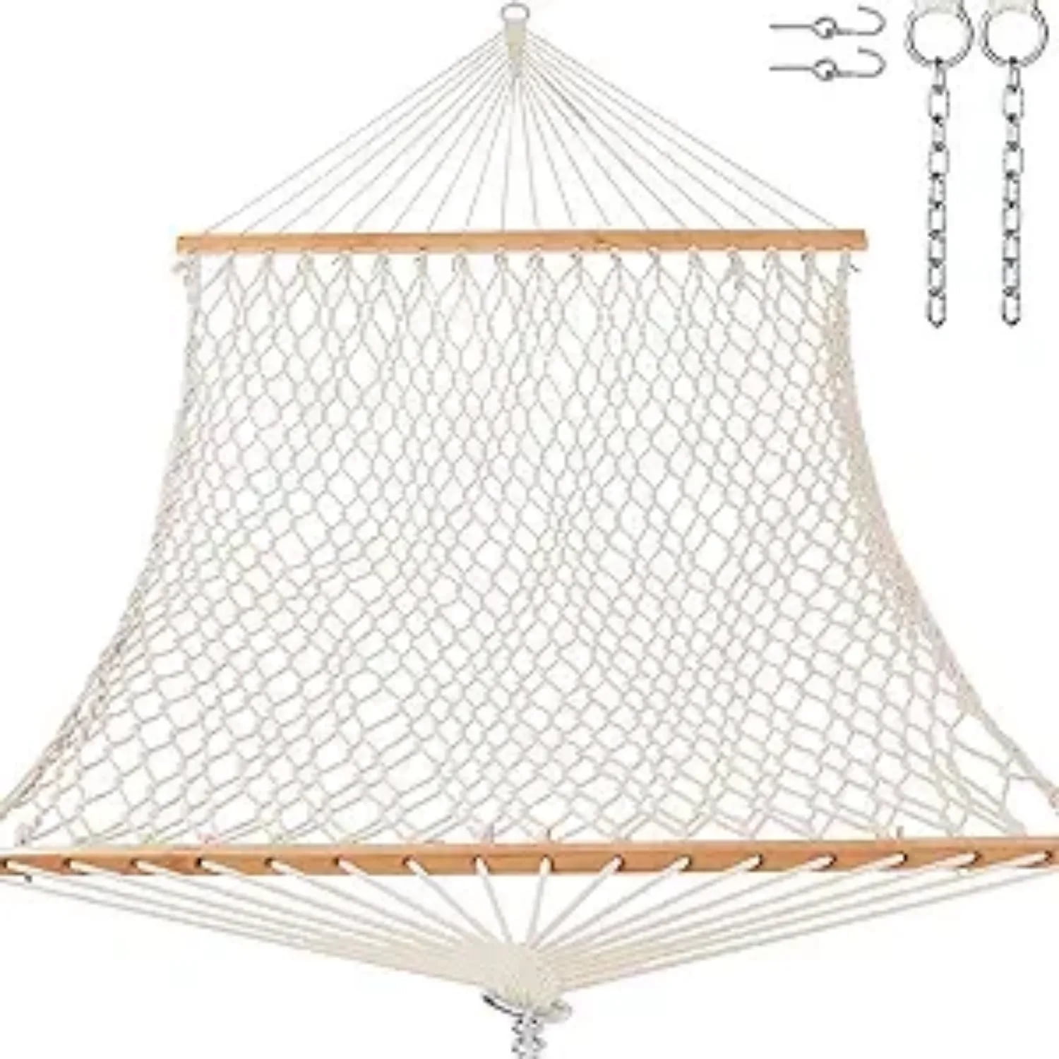 12ft Double Hammocks, Handwoven Traditional Cotton Rope Hammock with ...