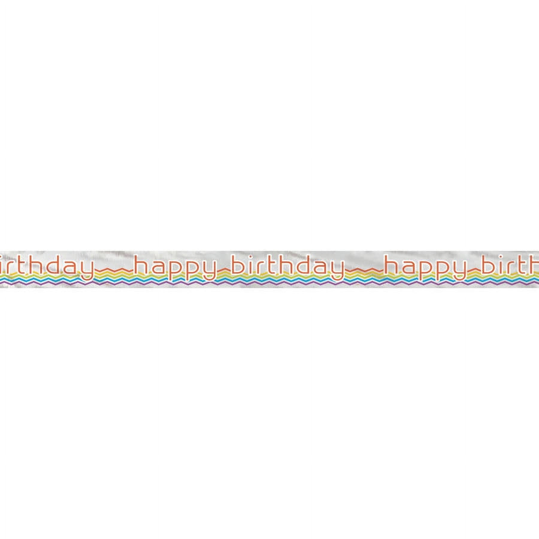 12ft Foil Rainbow Chevron Happy Birthday Banner - Walmart.com