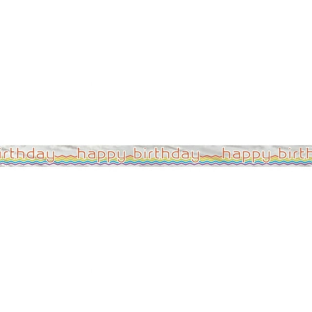 12ft Foil Rainbow Chevron Happy Birthday Banner - Walmart.com