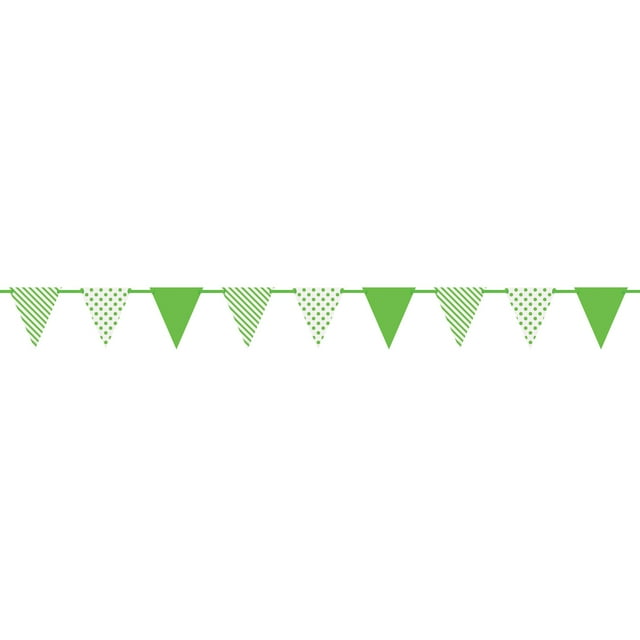 12ft Lime Green Polka Dot and Striped Pennant Banner - Walmart.com