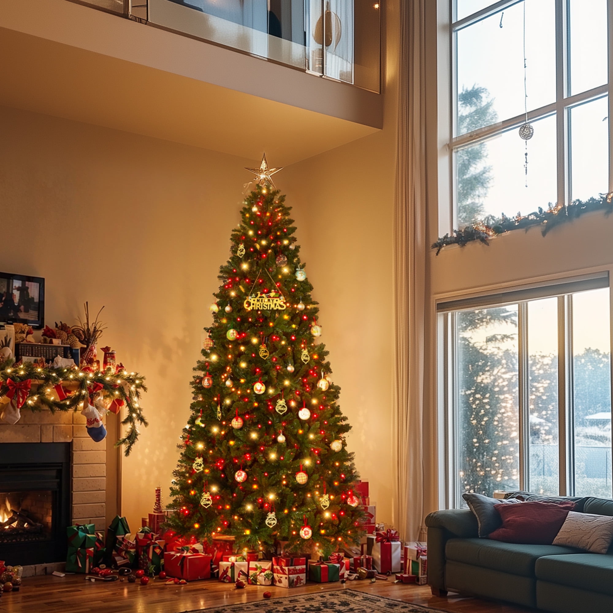 12ft Prelit Christmas Tree with 1100 App-Controlled RGB LED Lights ...