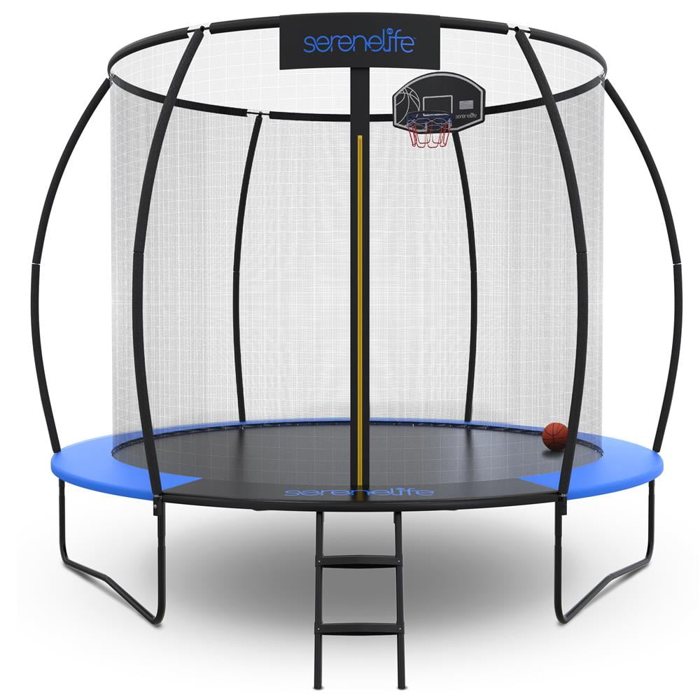 12ft Pumpkin Recreational Trampoline with Luxury Ladder and Basketball ...