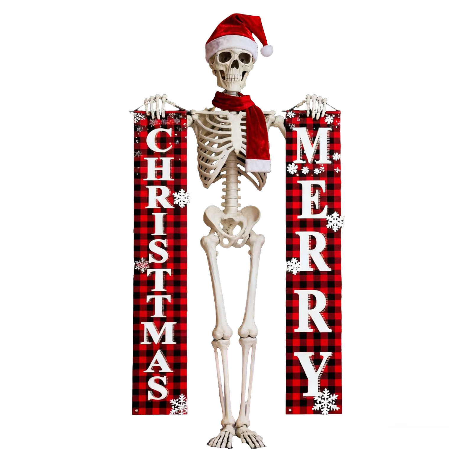 12ft Skeleton Costume Accessories Includes Santa Hat &Scarf,Banners ...