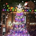 12ft Star String Lights with 14" Topper Star, 350 LEDs Waterfall Tree ...