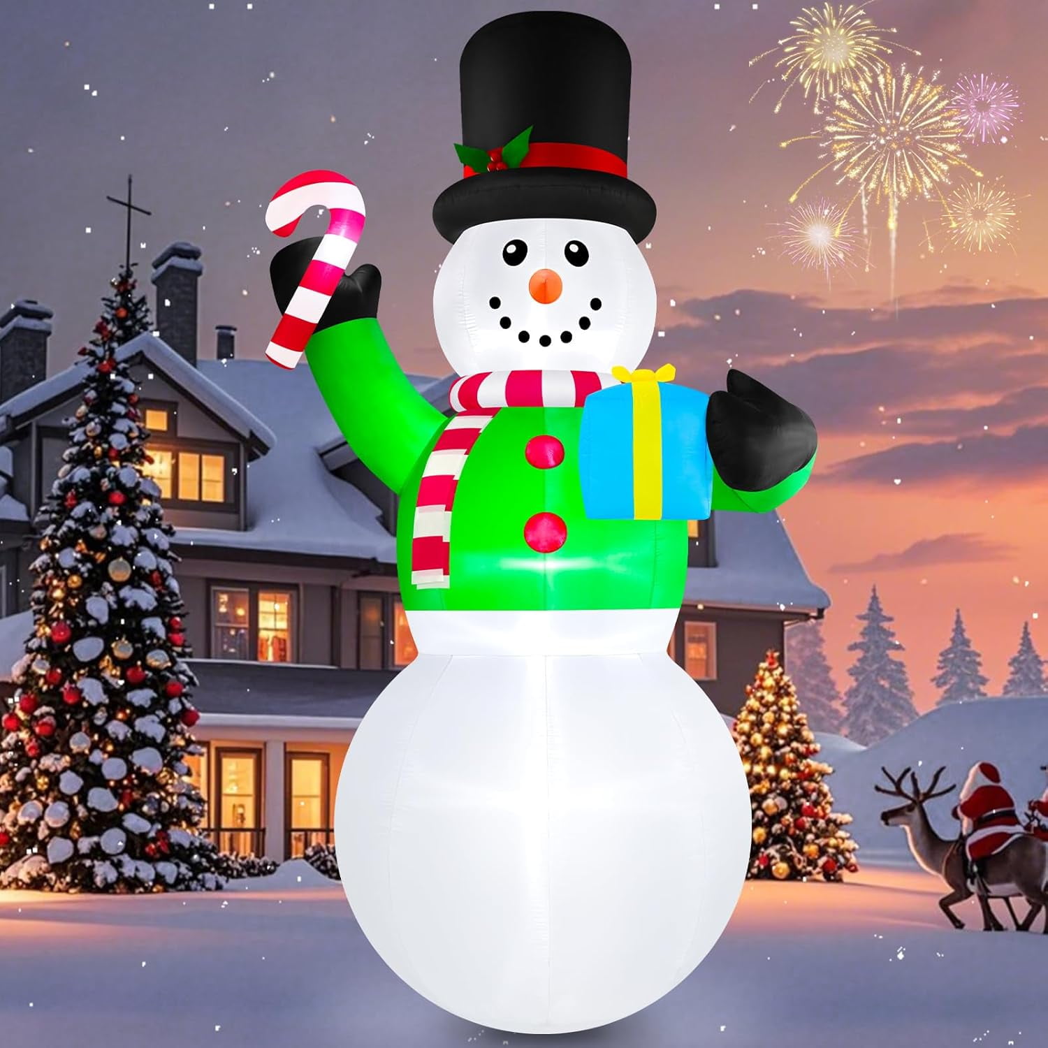 12ft Tall Christmas Inflatables Snowman Decorations Outdoor, Giant Blow ...