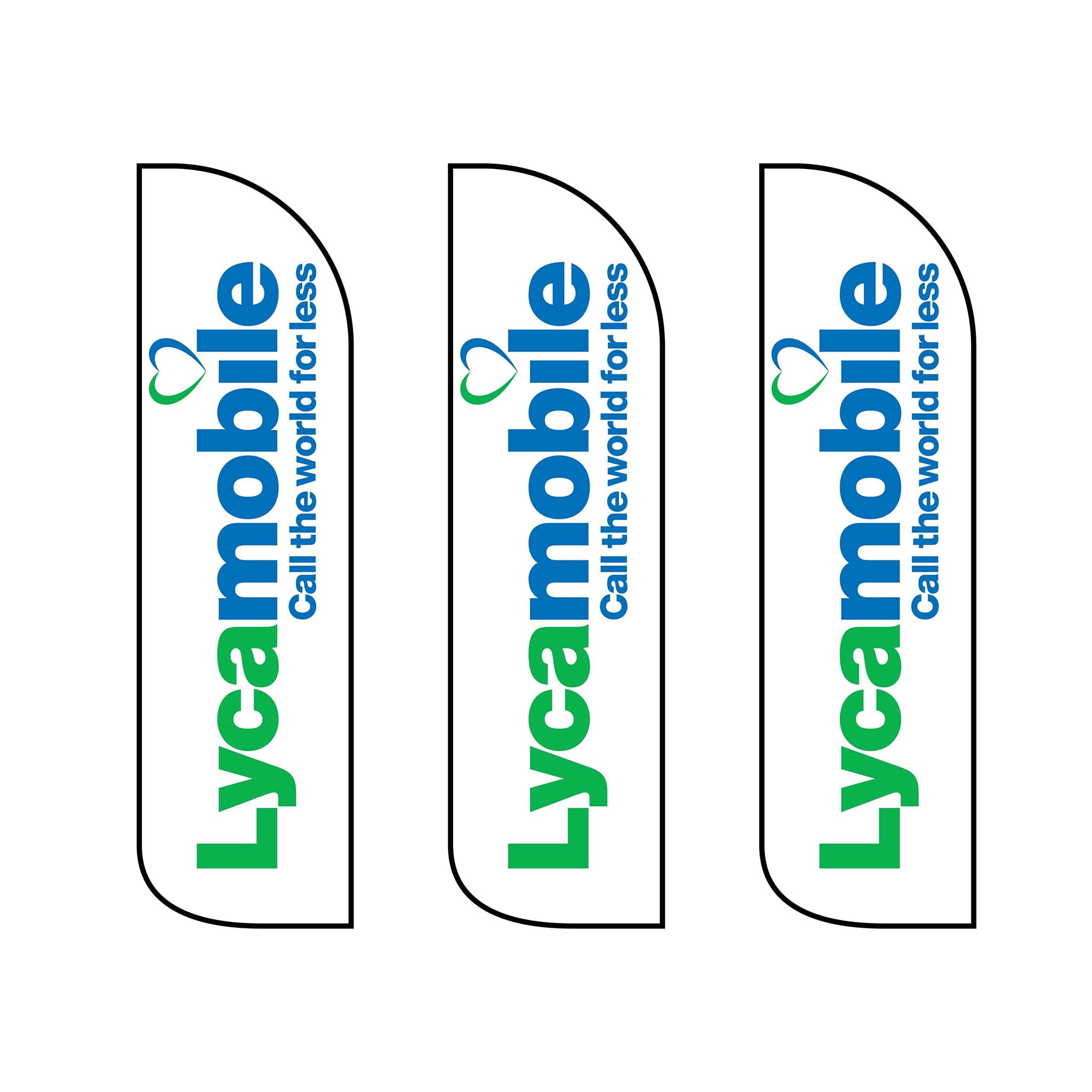 12ft Tall Lyca Mobile Advertising Feather Flags (Pack of 3 ...