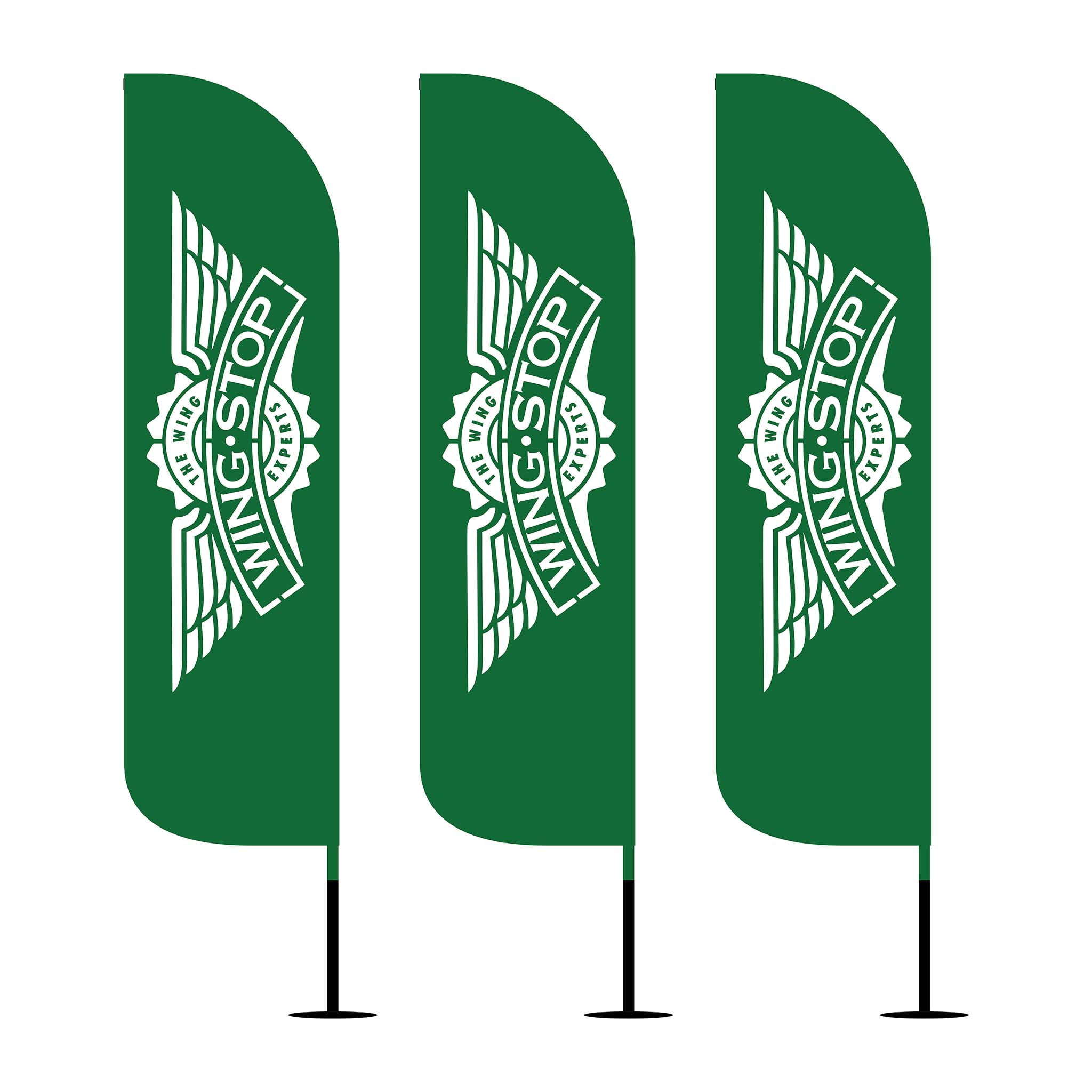 12ft Tall WingStop Advertising Feather Flags (Pack of 3) | Double-Sided ...