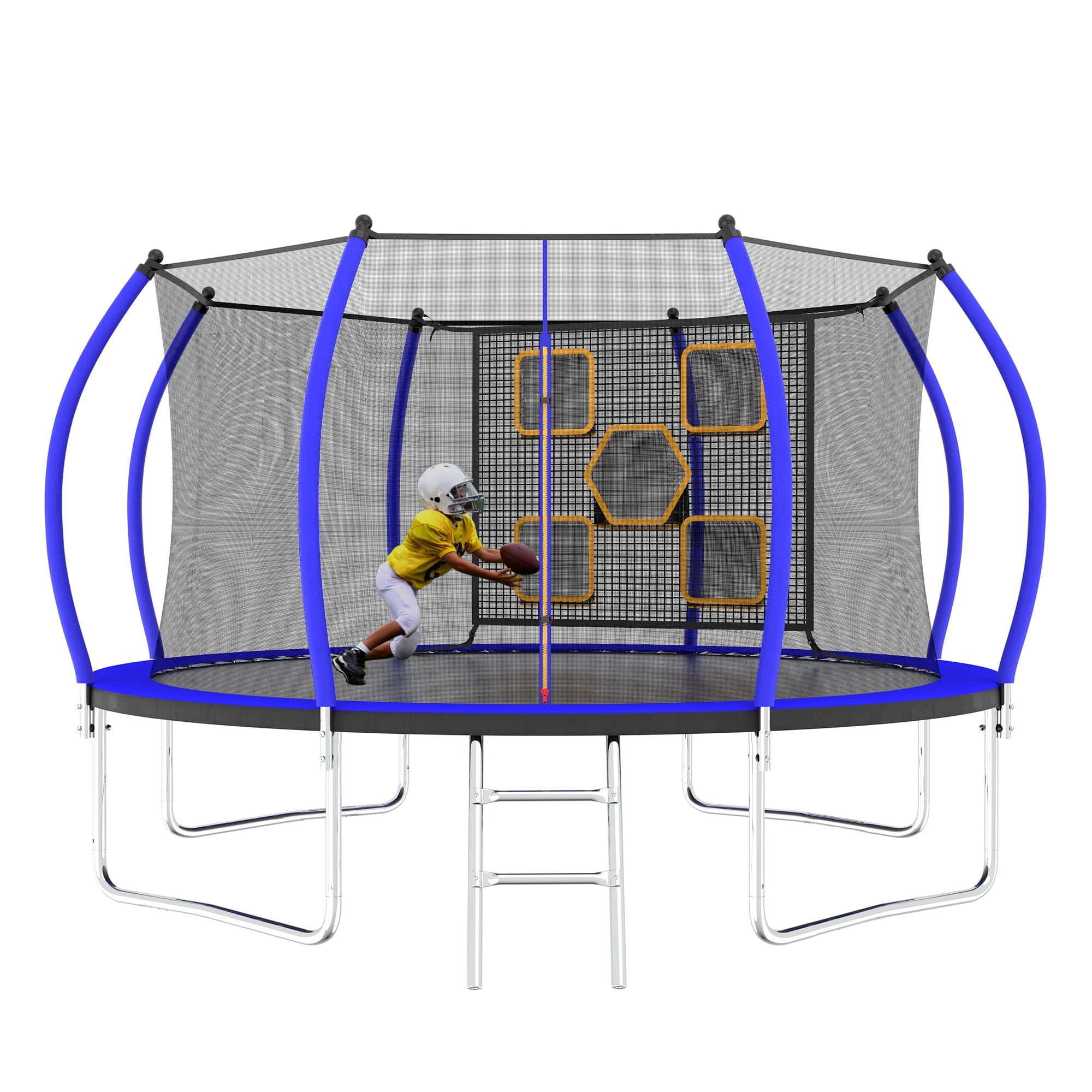 12ft Trampoline for Kids, UIOWIO Outdoor Round Trampoline W/ Enclosure ...