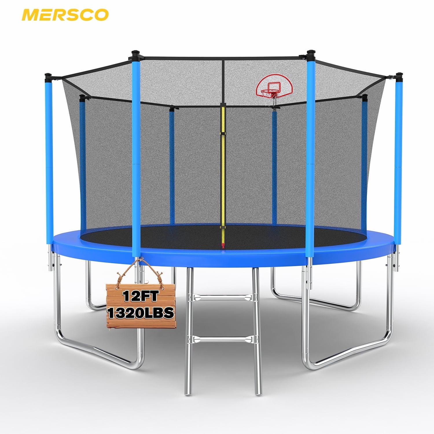 Mersco 12ft Trampoline for Kids and Adults,Outdoor Trampoline with ...
