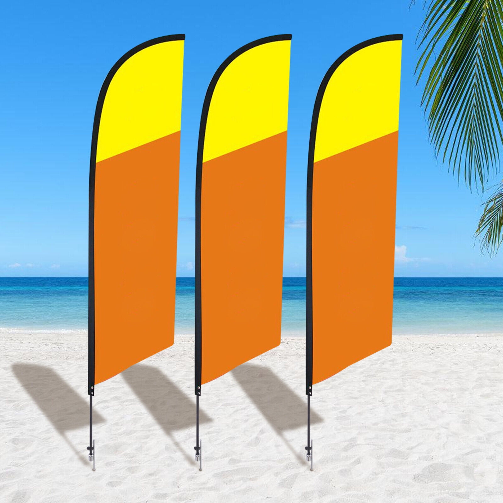 12ft Windless Banner Swooper Flag Poles Kit Business Advertising Flag ...