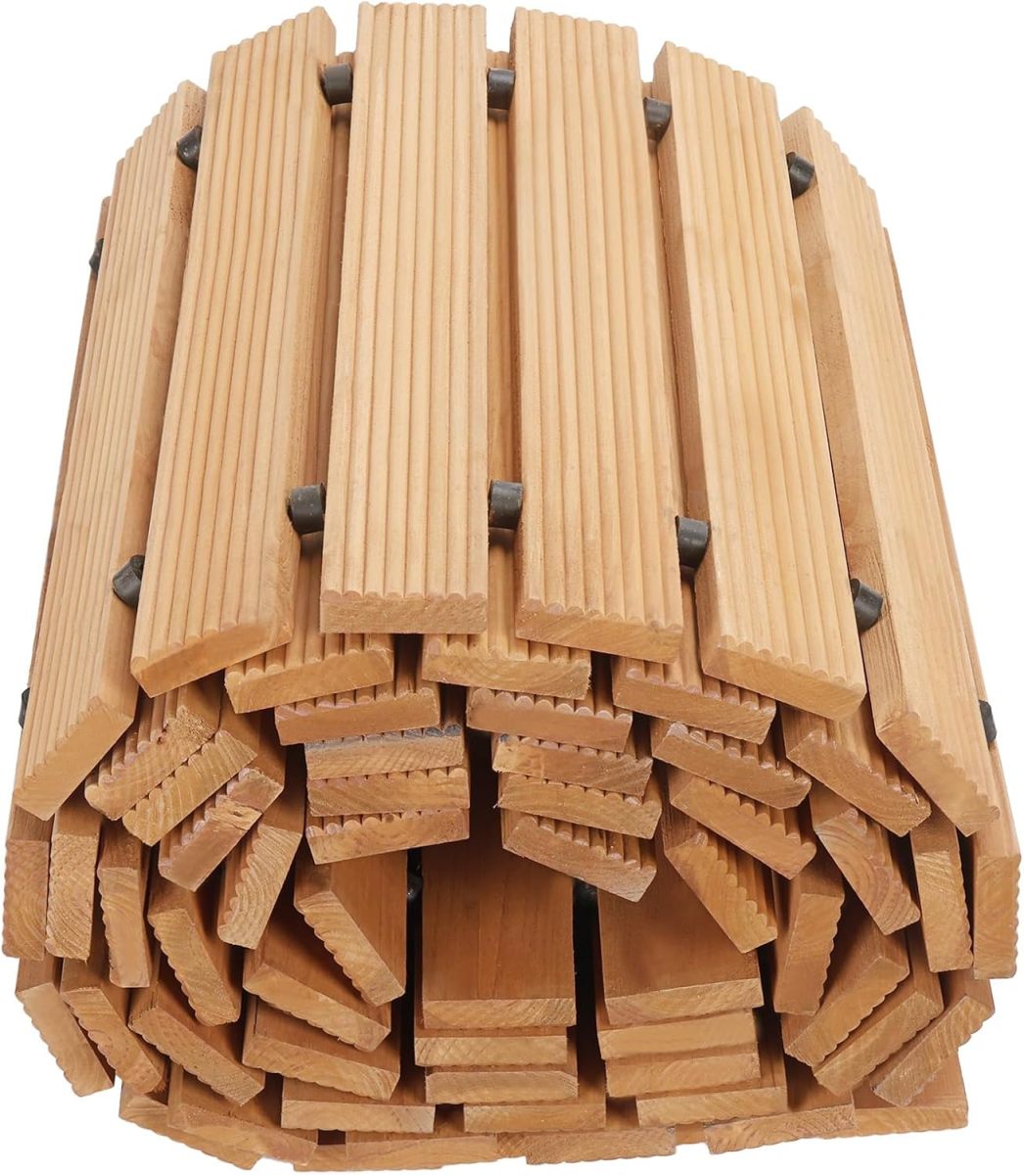 12ft x 45cm Wooden Garden Pathway, Outdoor Roll Out Walkway Pathway ...