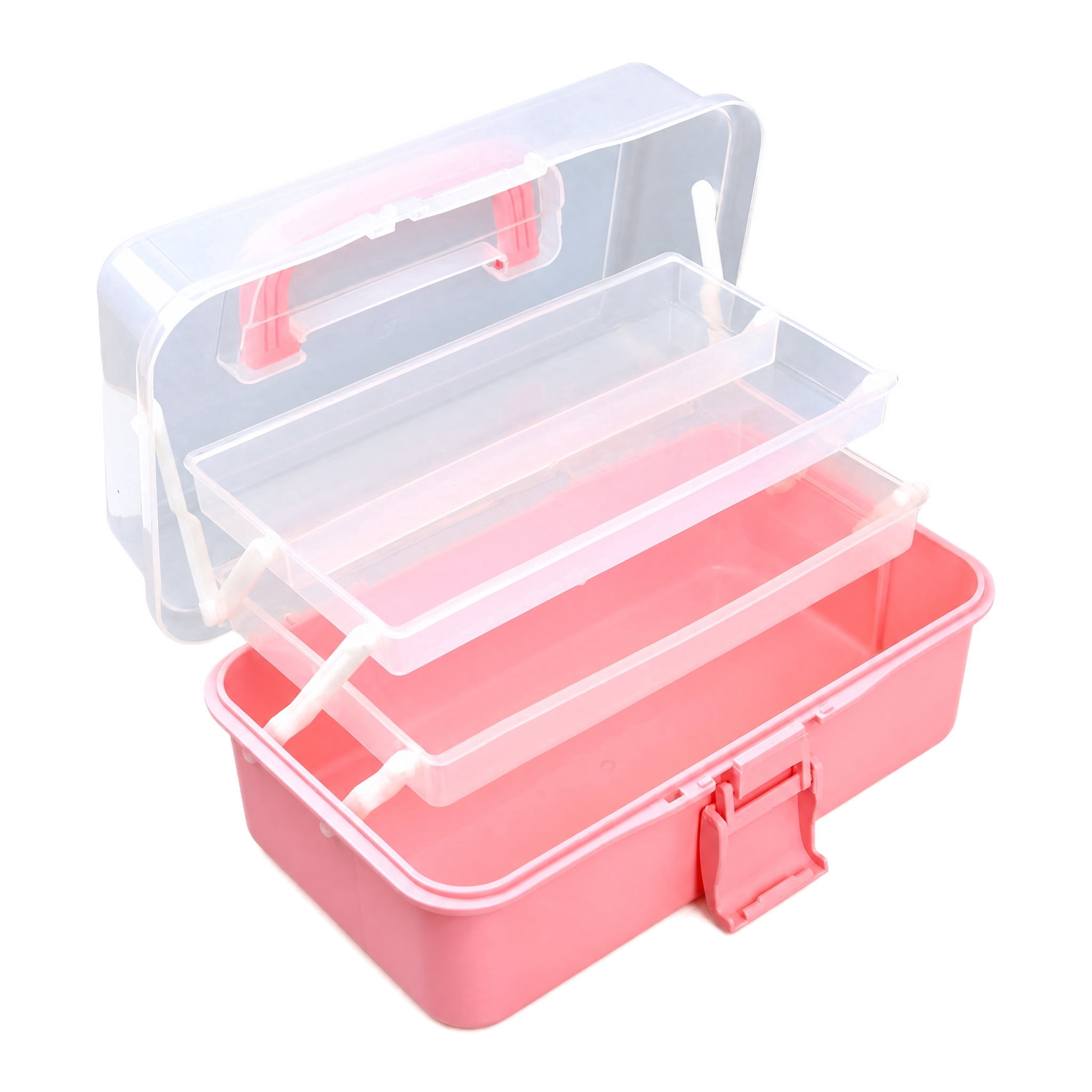 12in 3-Layer Plastic Craft Organizers and Storage, Portable Folding ...