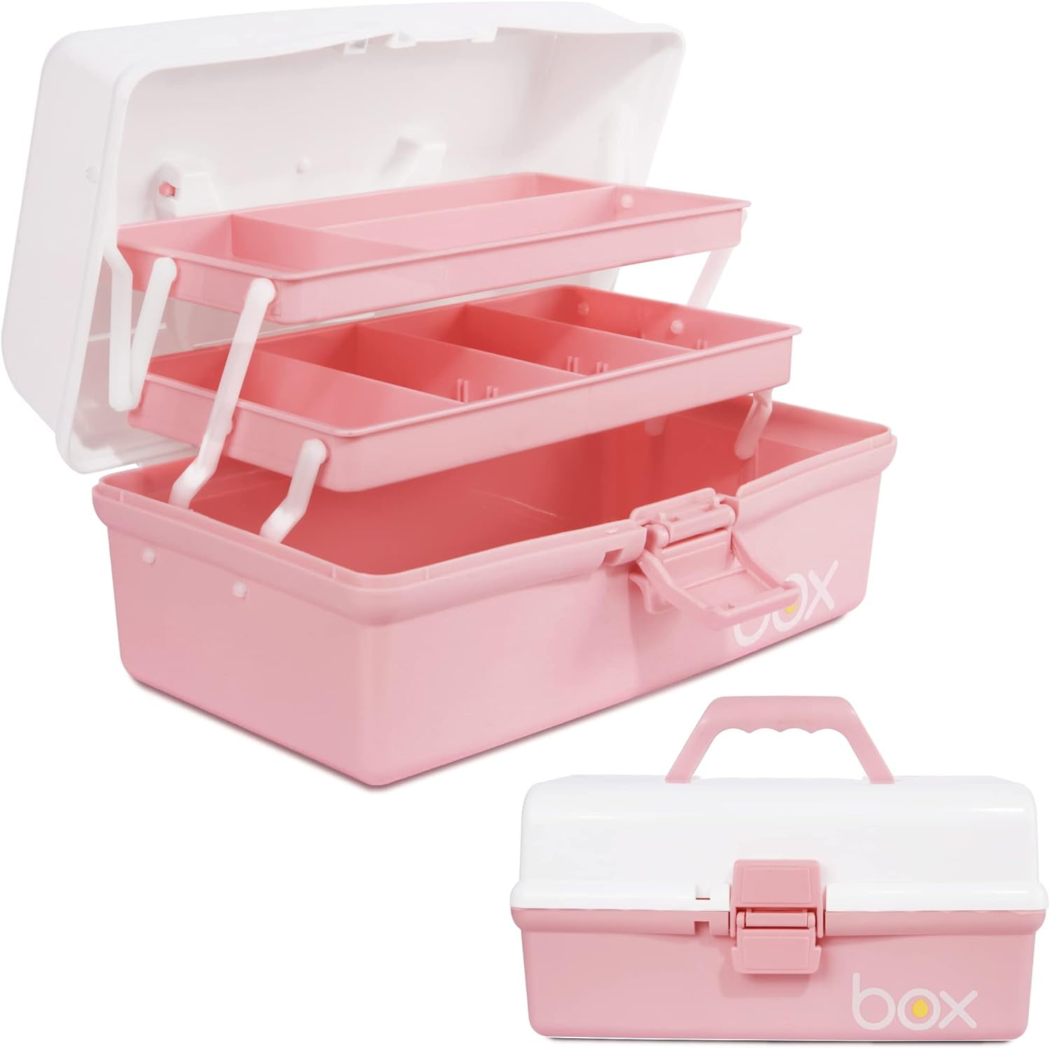 12in 3-Layer Plastic Craft Organizers and Storage, Portable Folding ...