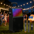 12in 60W Portable Party Speaker with Wheels and Telescopic Handle ...