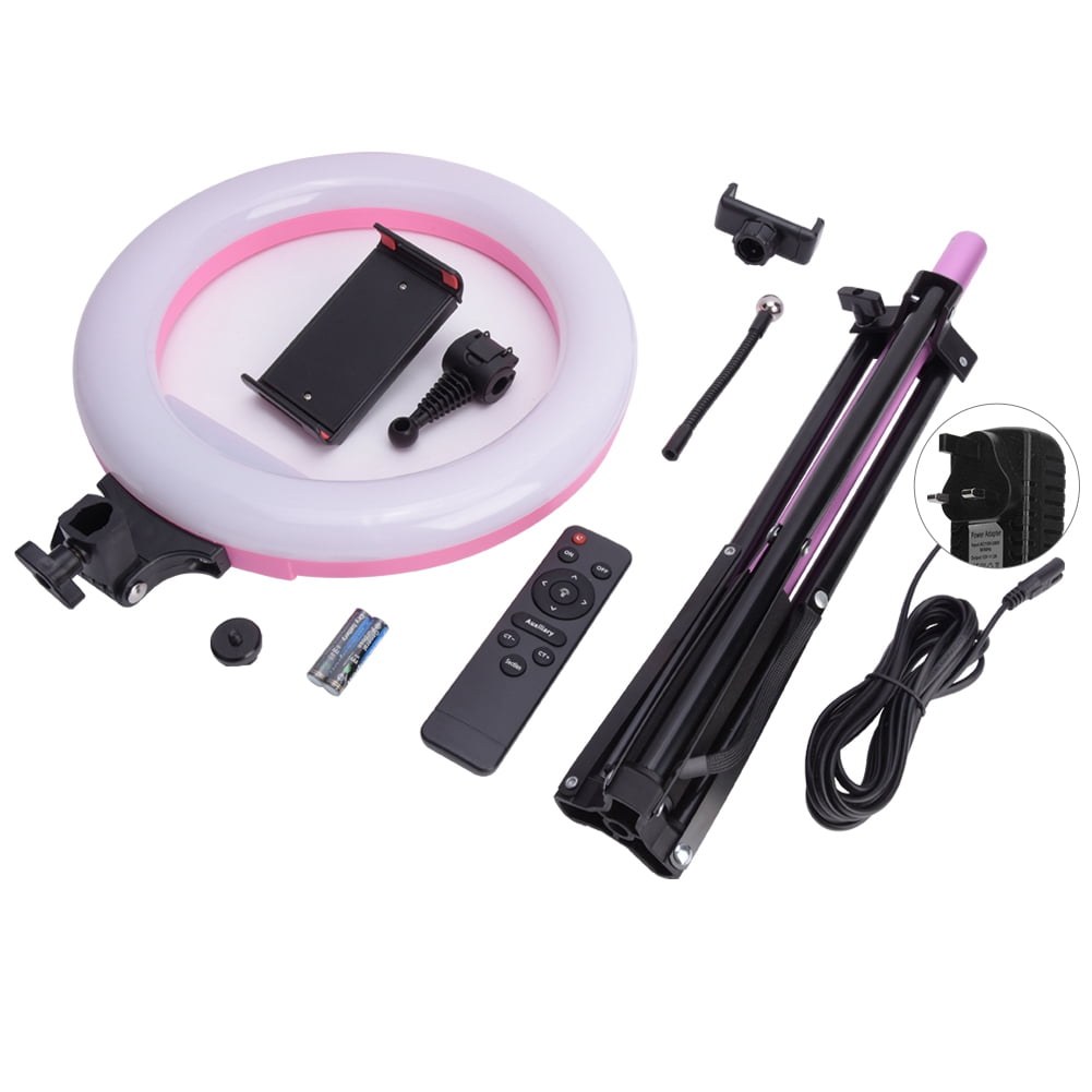12in LED Ring Light Set with 2m Detachable Tripod Phone Clip Double ...