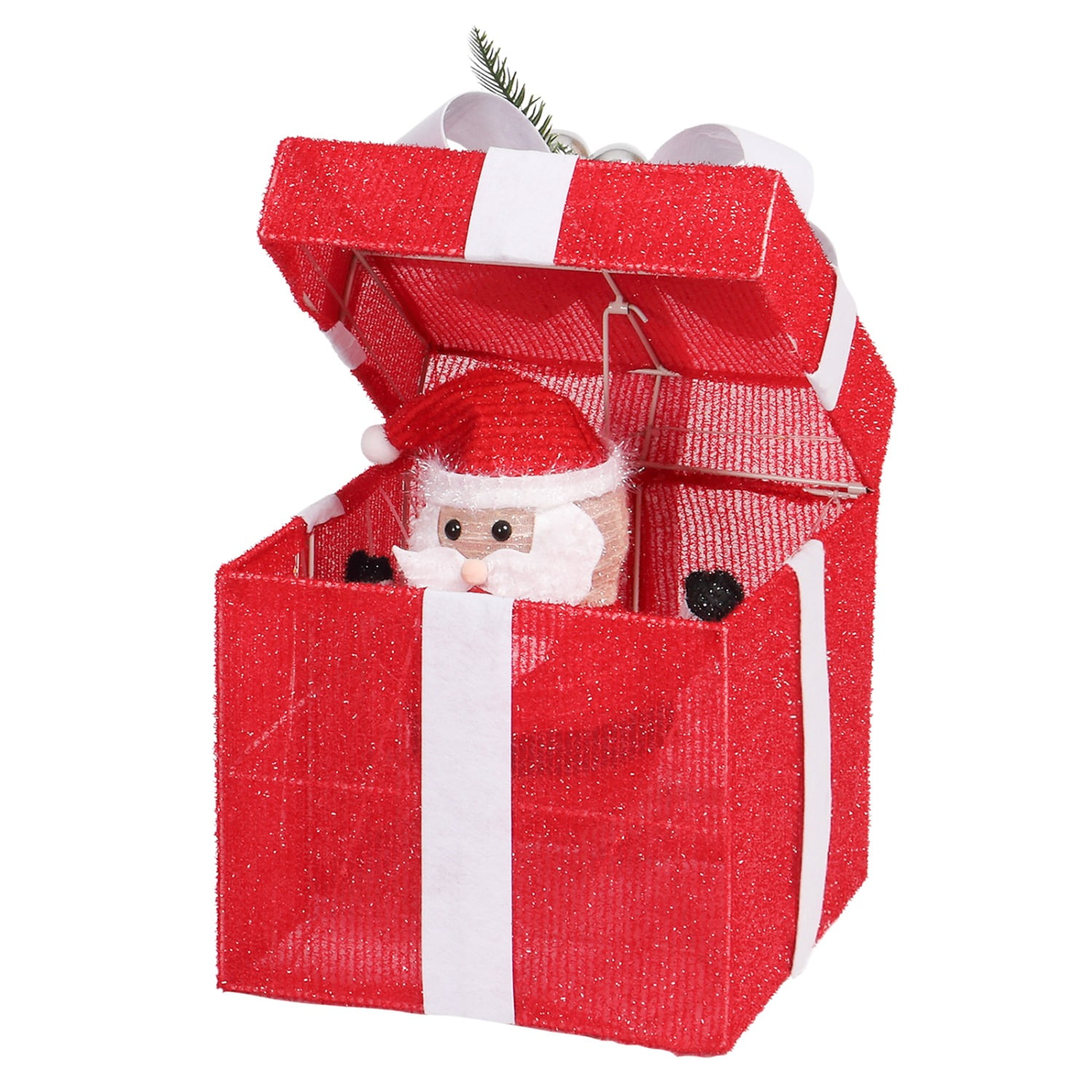 12in Motorized Pop-up Gift Box with Santa, Outdoor Christmas ...