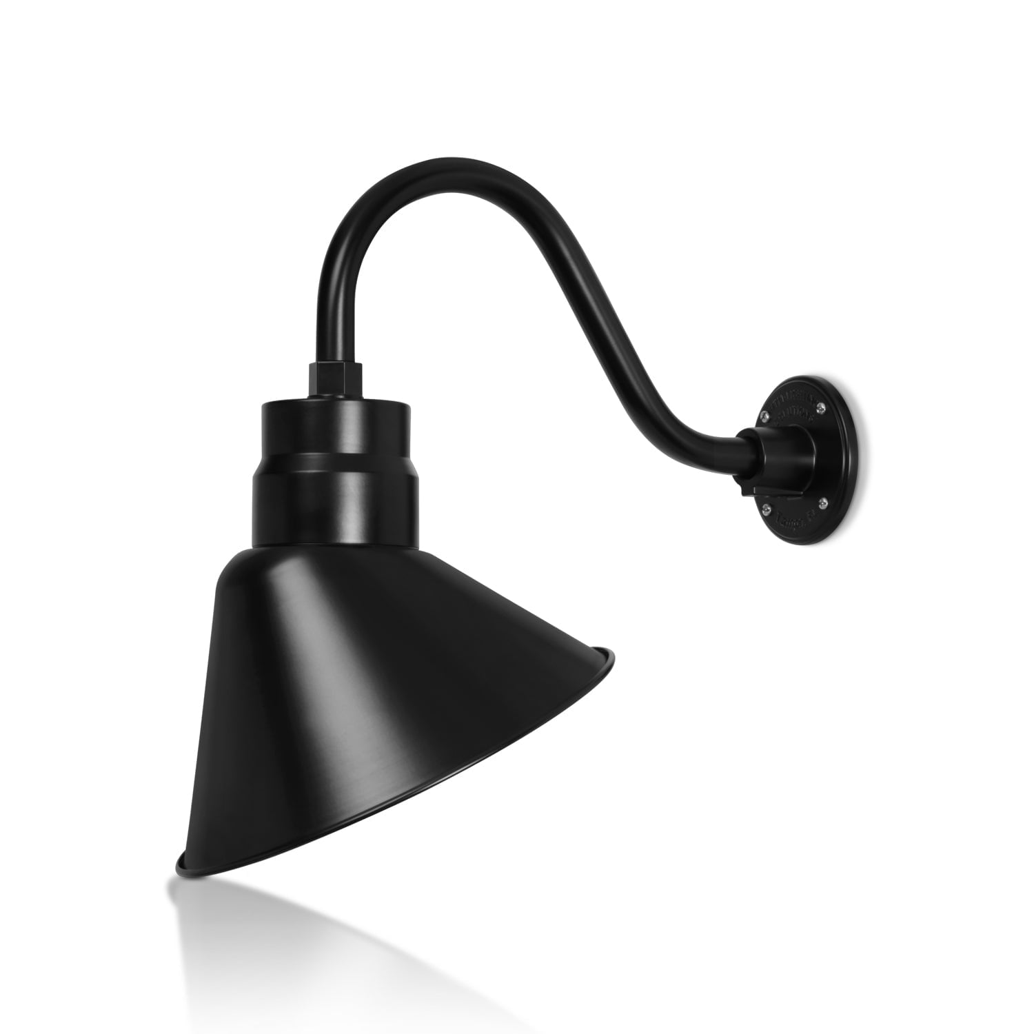 12in Satin Black Outdoor Angle Shade Gooseneck Sign Light Fixture with ...
