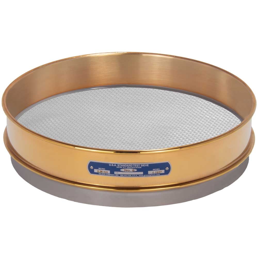 12in Sieve, Brass/Stainless, Intermediate-Height, No.8 - Walmart.com