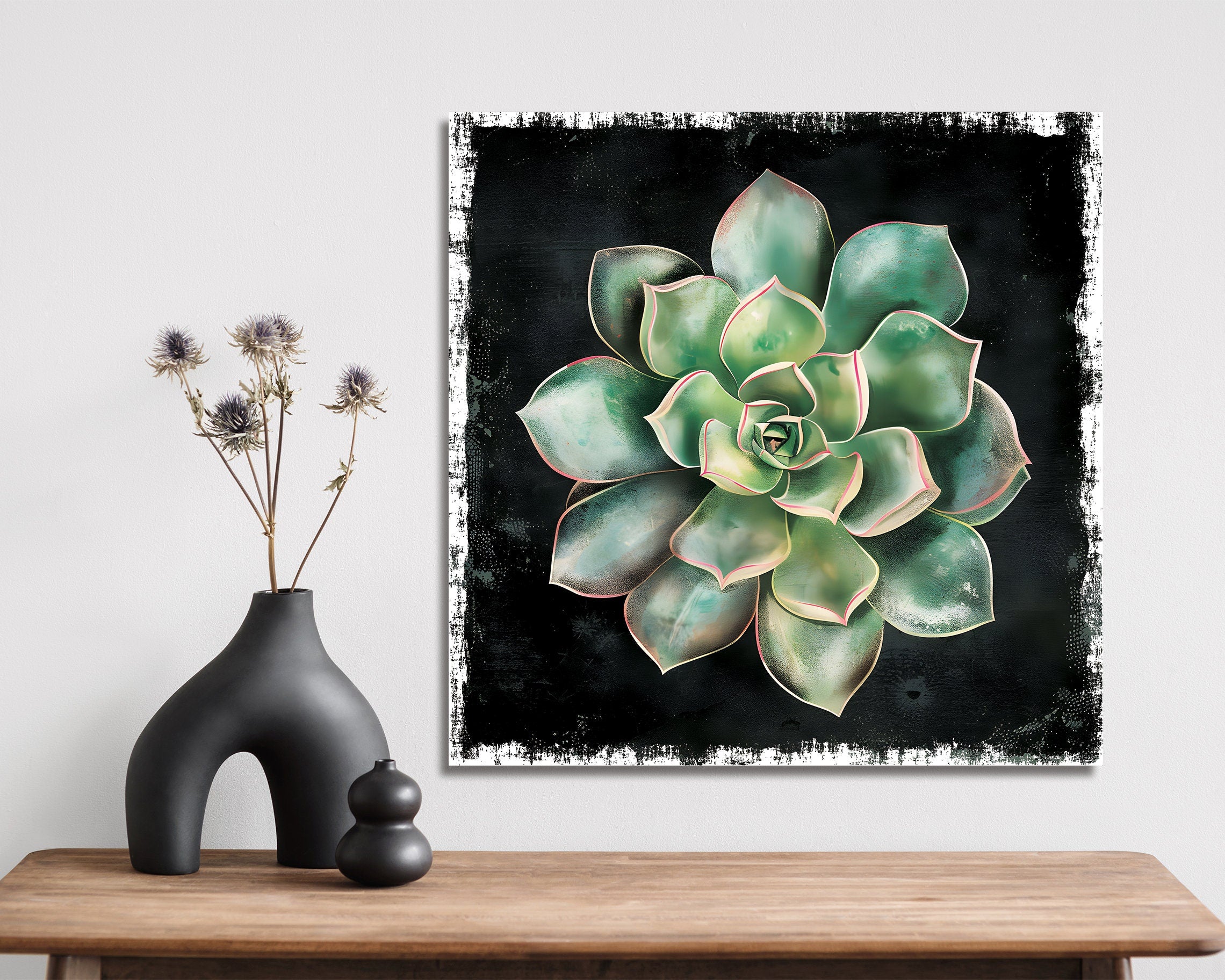 12in Spring Canvas Sign with Succulent Design | Spring Wall Decor ...