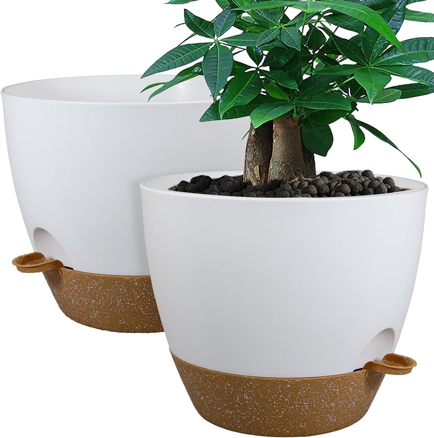12inch 2Pack Large Self Watering Planters, Pots with 60oZ Removable ...