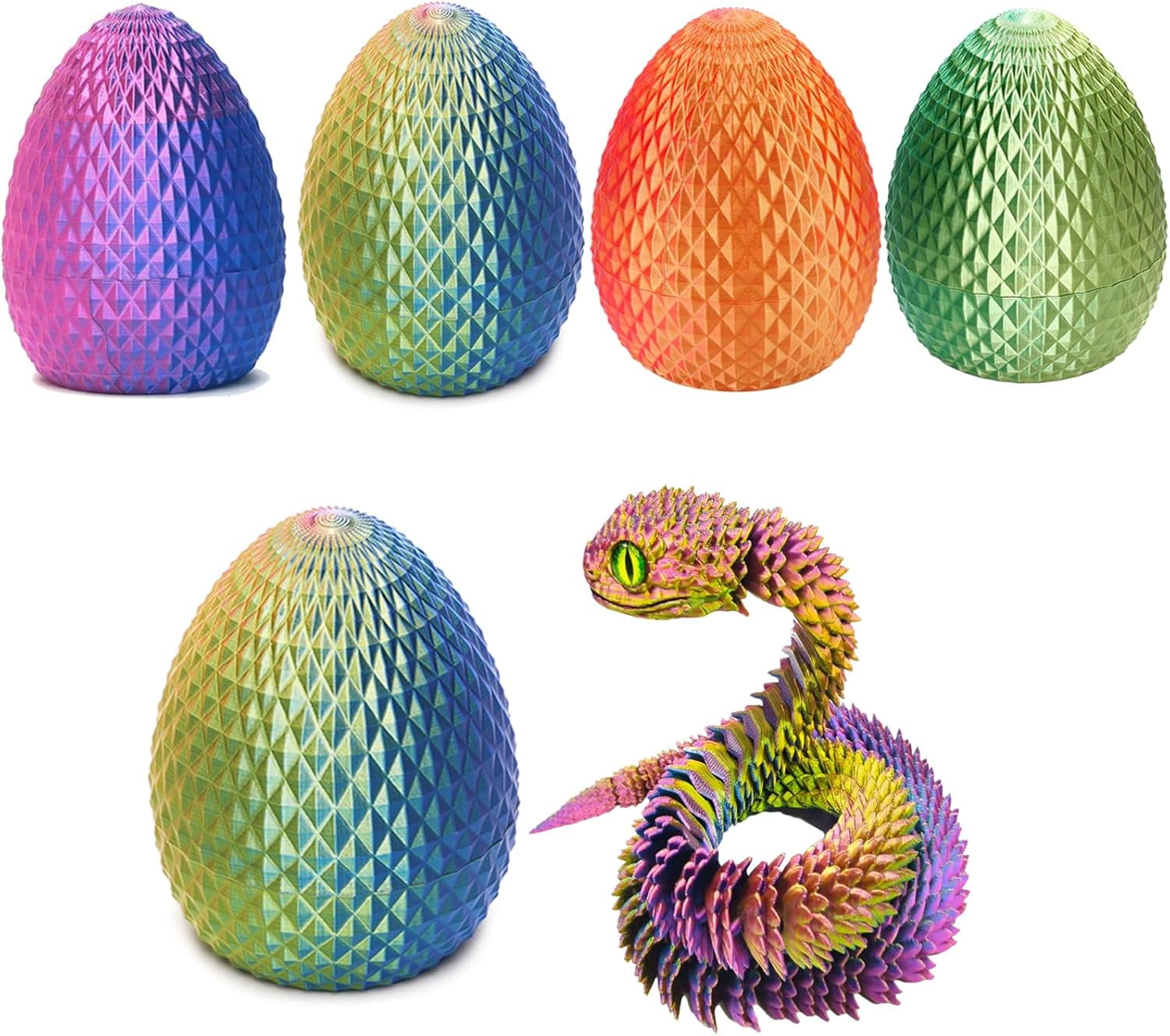 12inch 3D Printed Dragon Egg,Mystery Crystal Dragon Fidget Toys ...