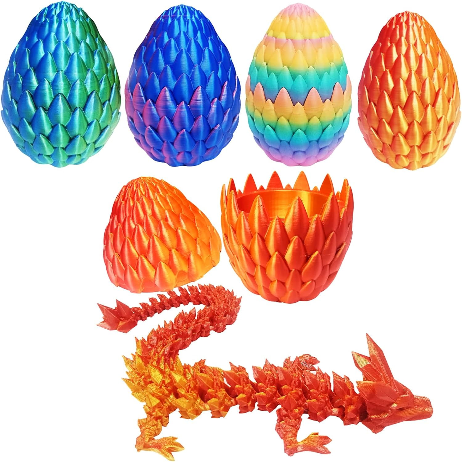 12inch 3D Printed Dragon Egg,Mystery Crystal Dragon Fidget Toys ...