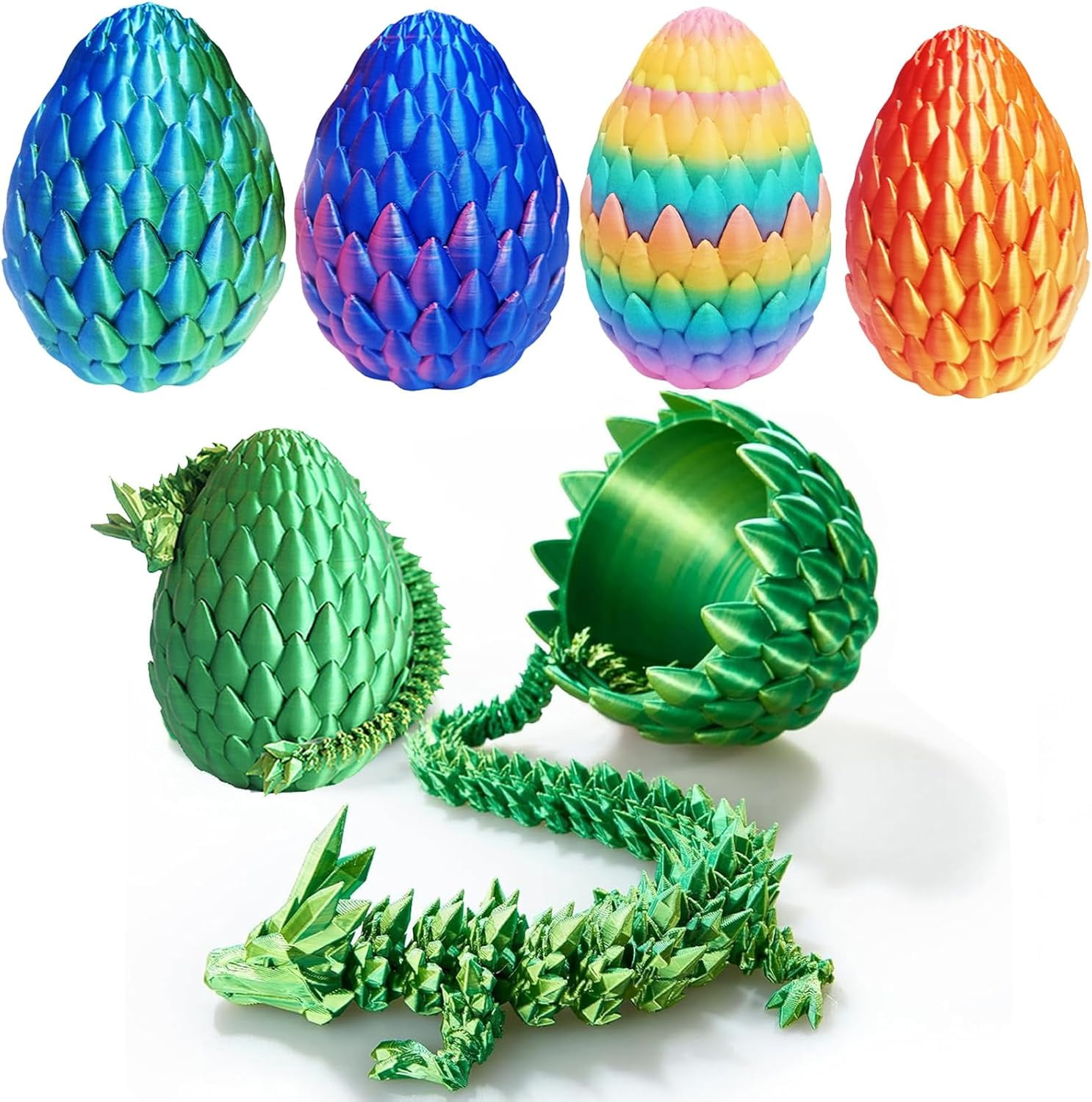 12inch 3D Printed Dragon Egg,Mystery Crystal Dragon Fidget Toys ...