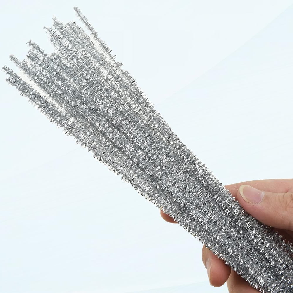 12inch*6mm Silver 70PCs 70PCs Craft Pipe Cleaner Extra Long Pipe Cleaner Chenille Cleaner Stable ...
