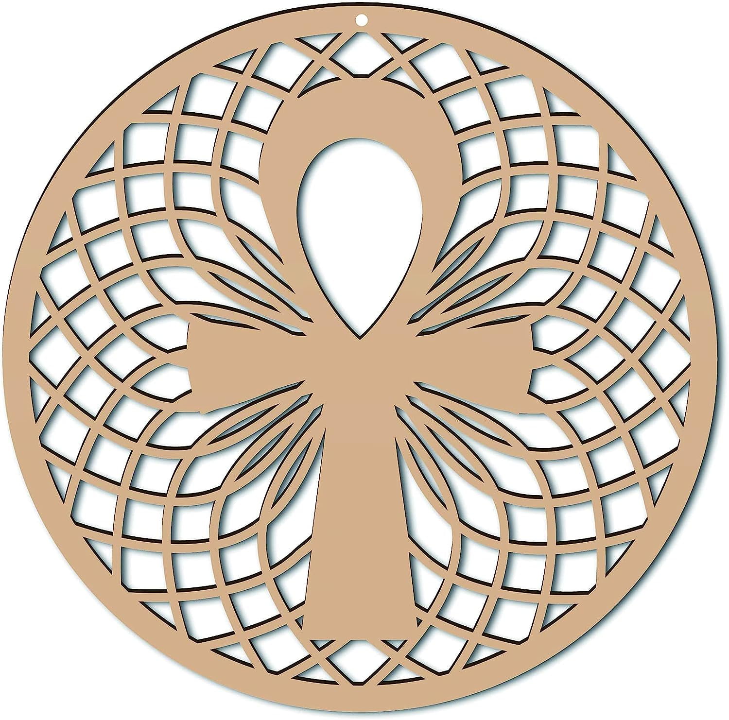 12inch Ancient Ankh Egyptian Cross Wooden Wall Art Crystal Grid Sacred ...