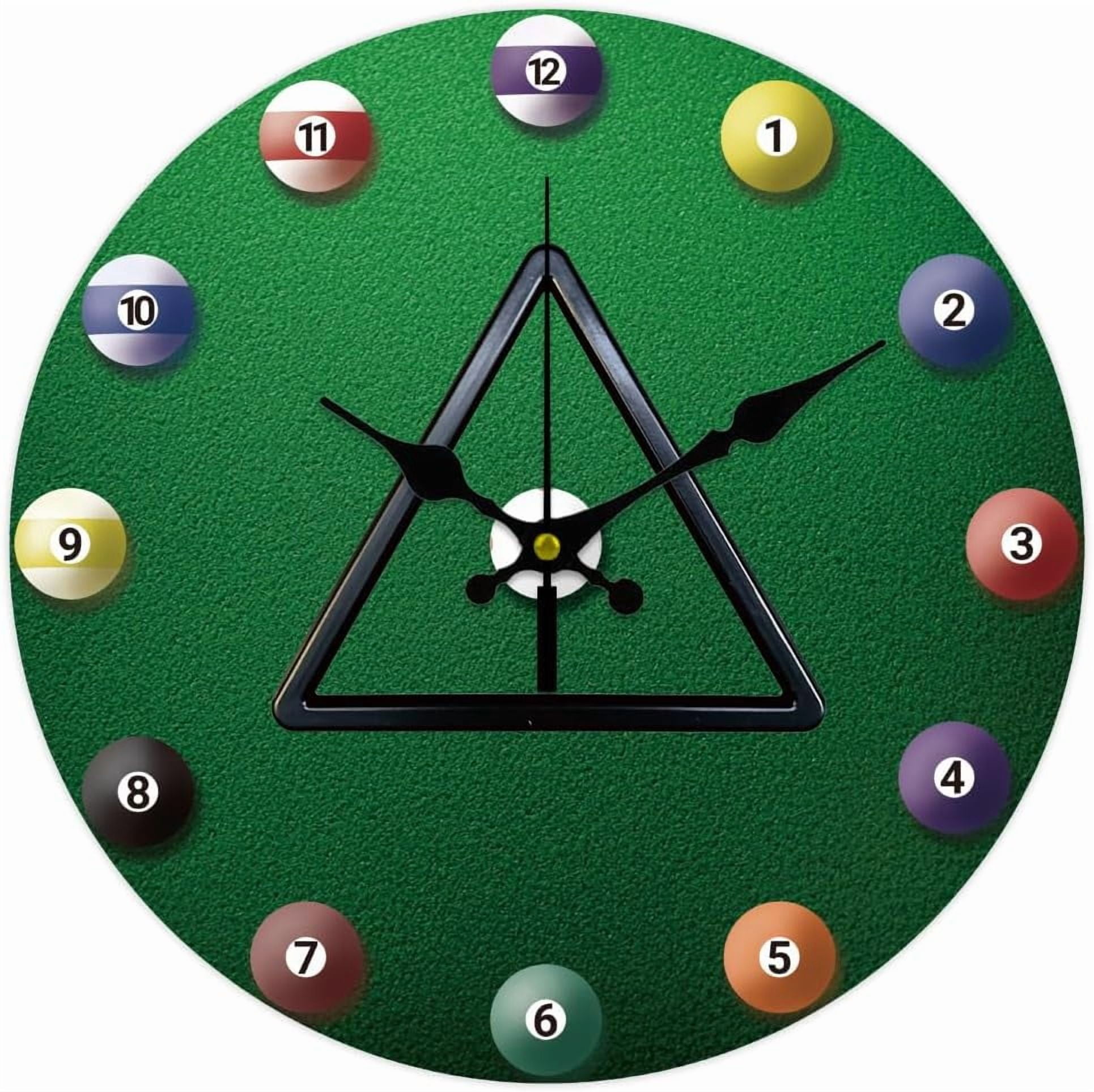 12inch Billiards Wall Clock Tripod Pattern Battery Operated Silent Non ...