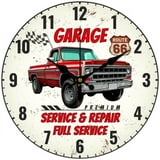 12inch Car Wall Clock Pickup Truck Round Wooden Wall Clock Silent Non ...