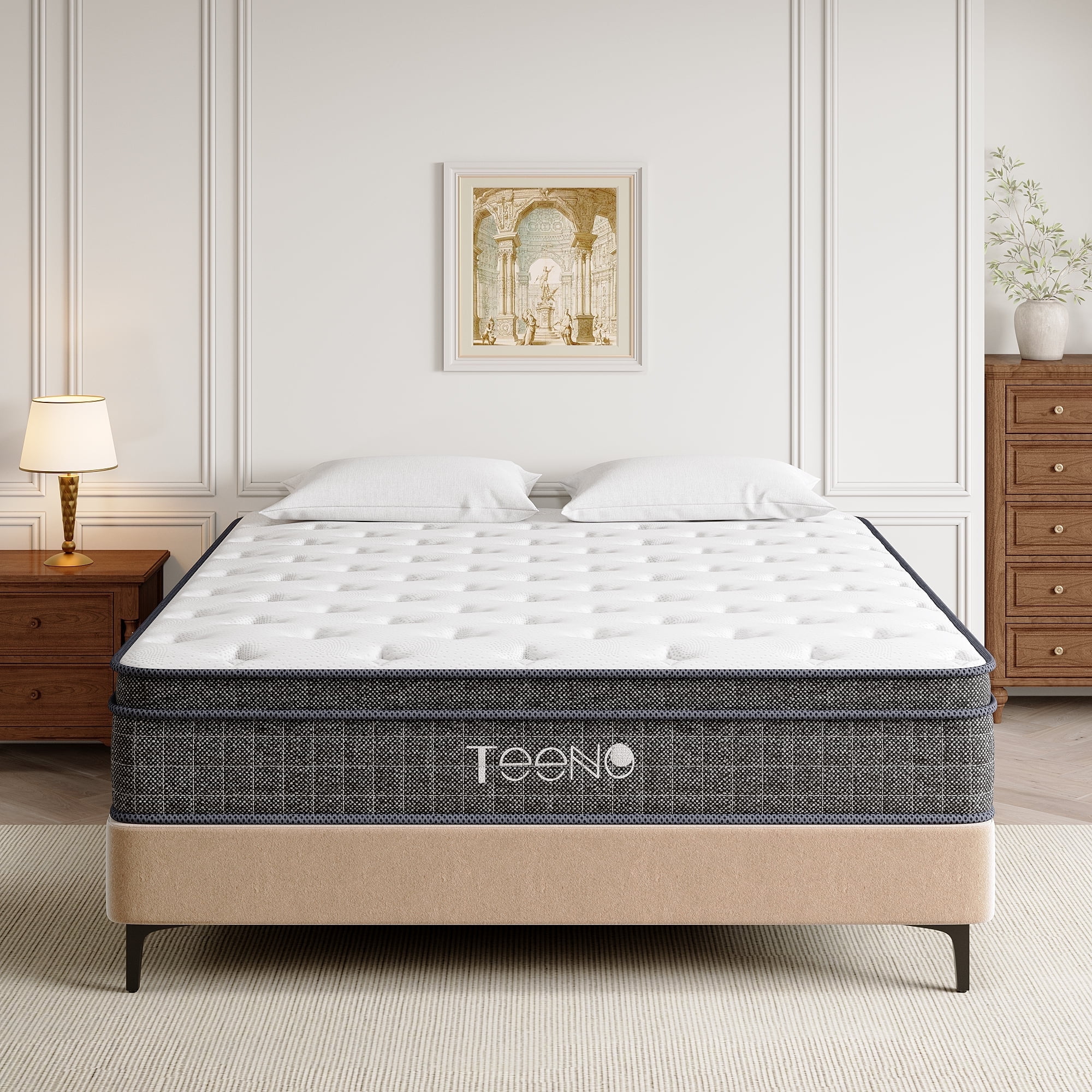 TEENO Gel Memory Foam Mattress, 12 Inch Queen Mattress, CertiPUR-US ...