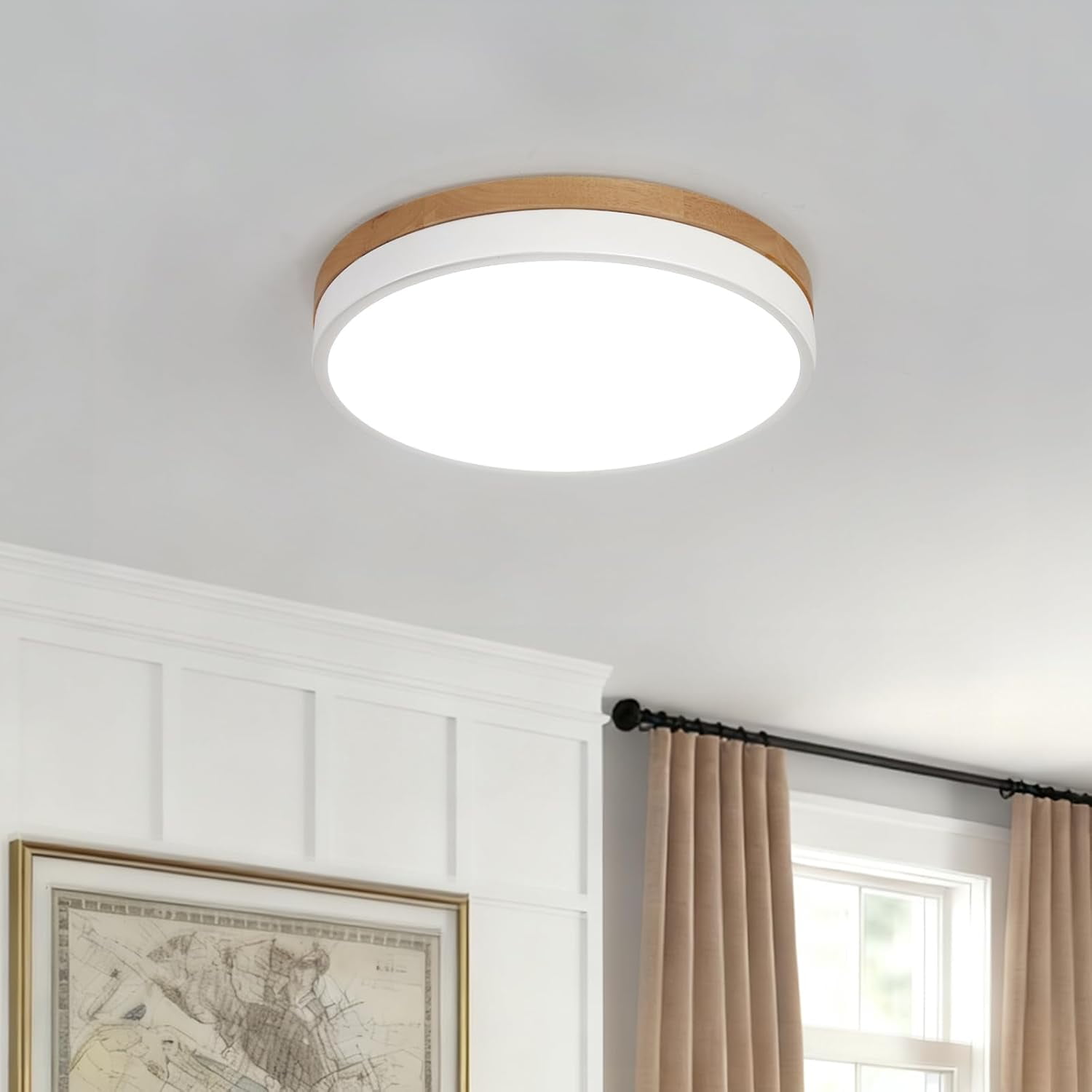 12inch Dimmable Flush Mount Ceiling Light Fixture,36W 3600LM,3000K ...