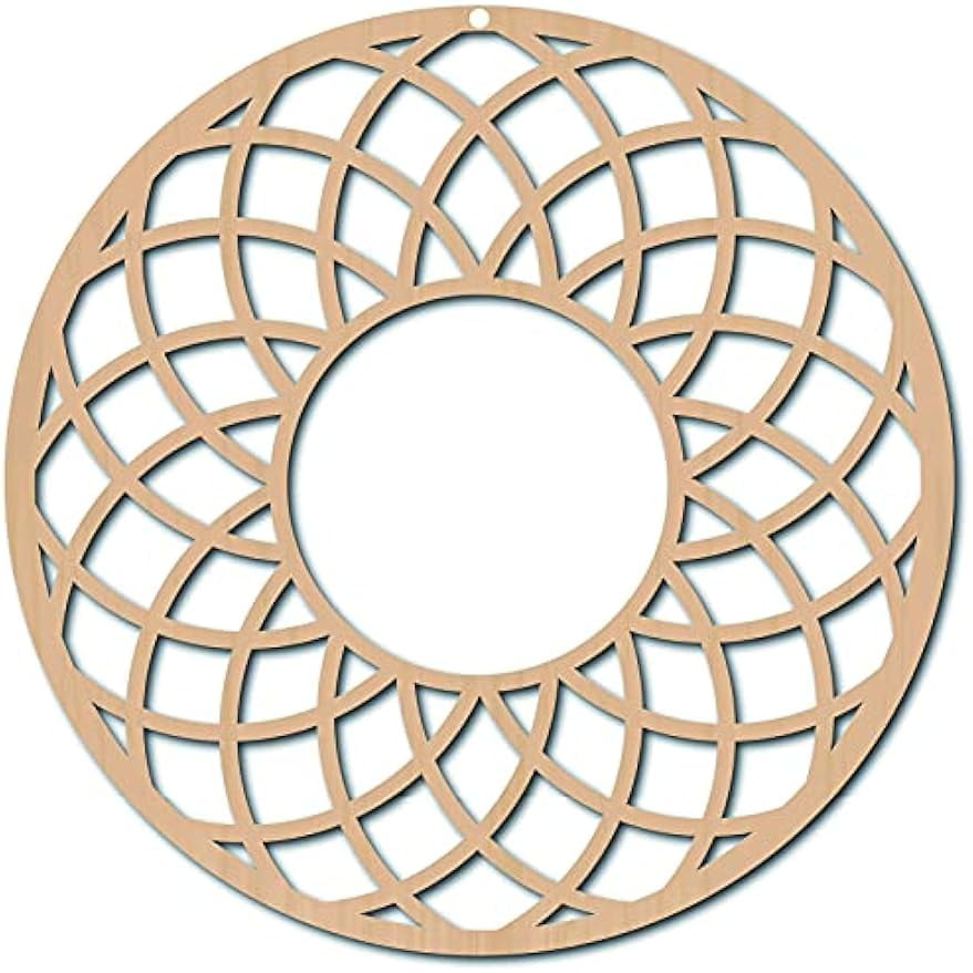 12inch Flower Torus Wall Art Laser Cut Wooden Wall Sculpture Home Decor ...