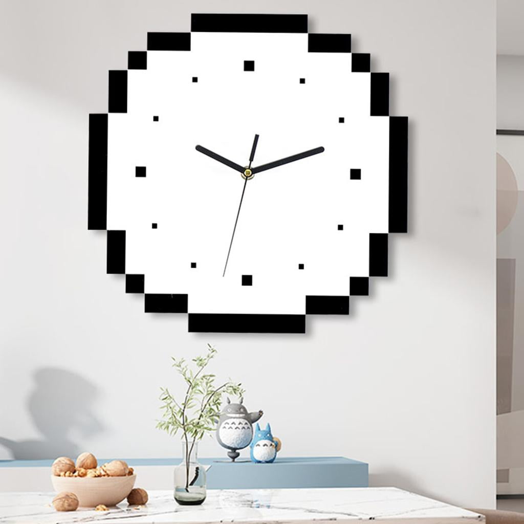 12inch Large Round Art Acrylic Mosaic Clock Wall Watch Bedroom Living ...