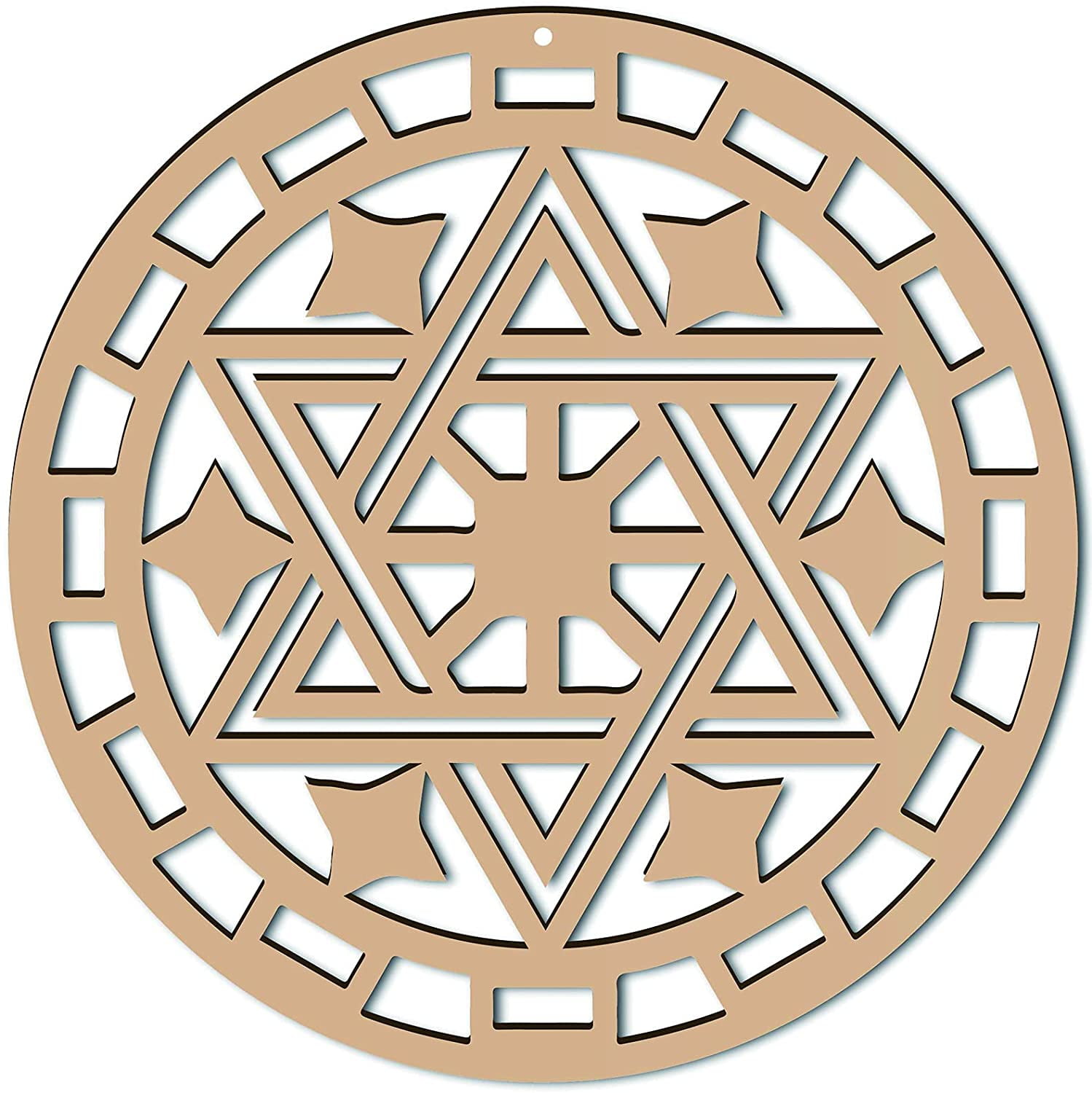 12inch Sacred Geometry Wall Art Star of David Wall Art Wooden Crystal ...