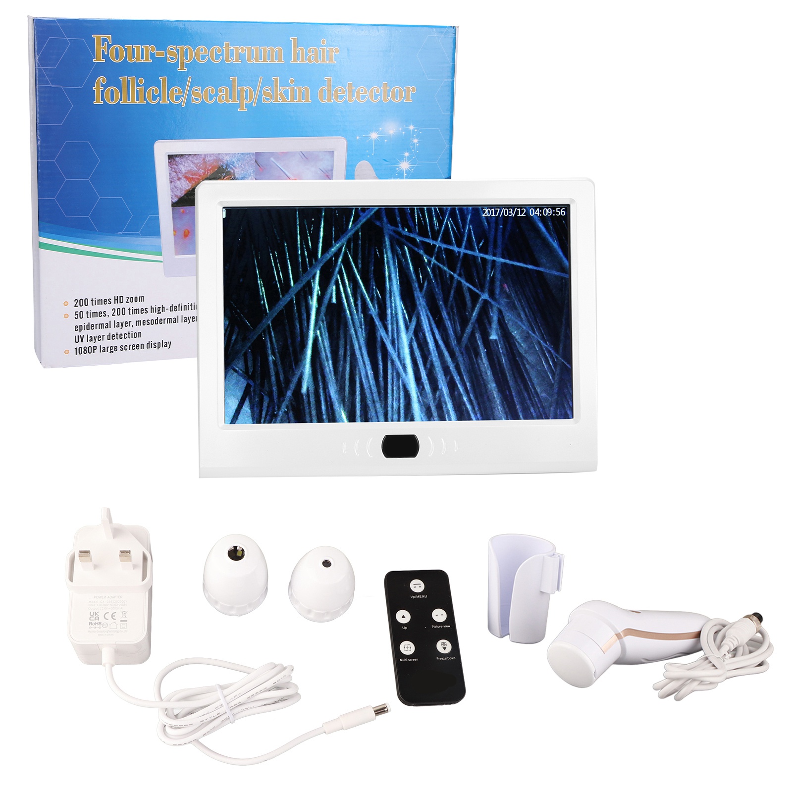 12inch Skin Scalp Detector MultiFunctional Rechargeable Hair Follicle ...