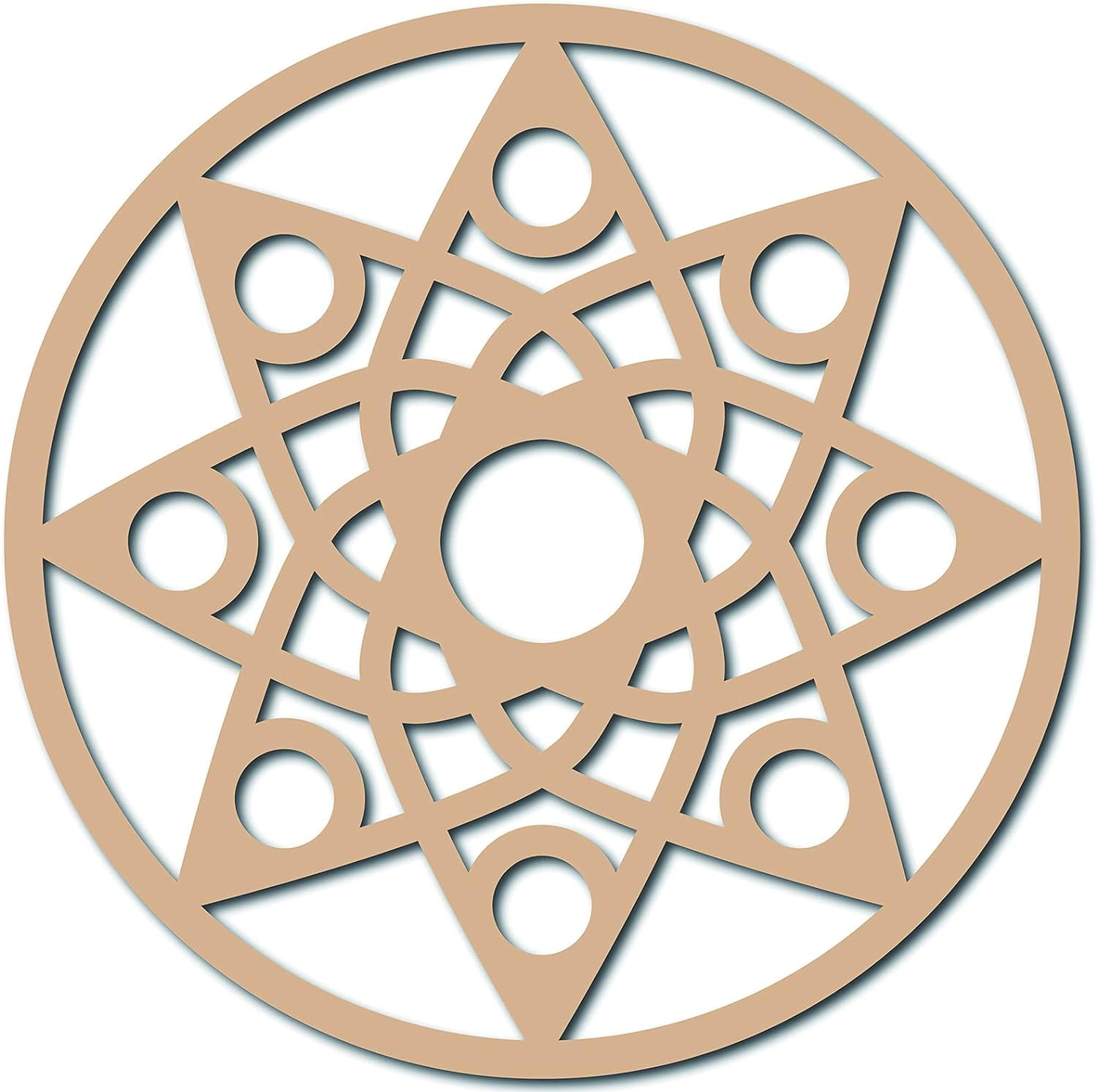 12inch Star Laser Cut Wooden Wall Sculpture Torus Wall Art Home Decor ...