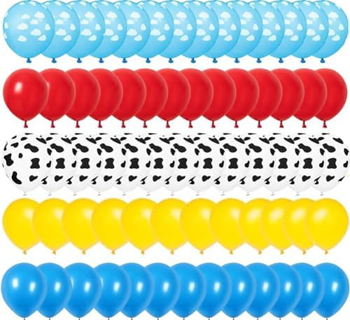 12inch Toy Inspired Story Balloons Kit Cow Pattern Cloud Yellow Red ...