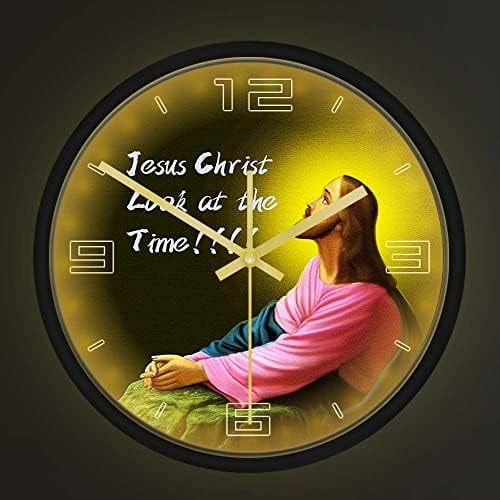 12inch Voice Control LED Light Clock, Jesus Christ Look at The Time ...