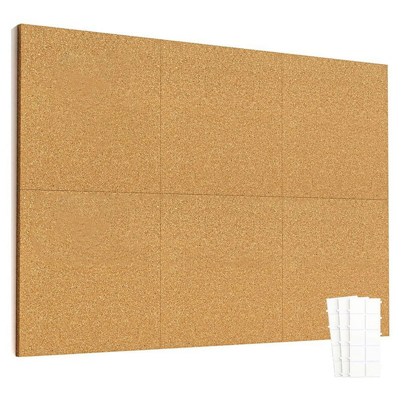 12inch X 12inch Cork Tiles, 6 Pack Cork Boards for Wall with Safe ...