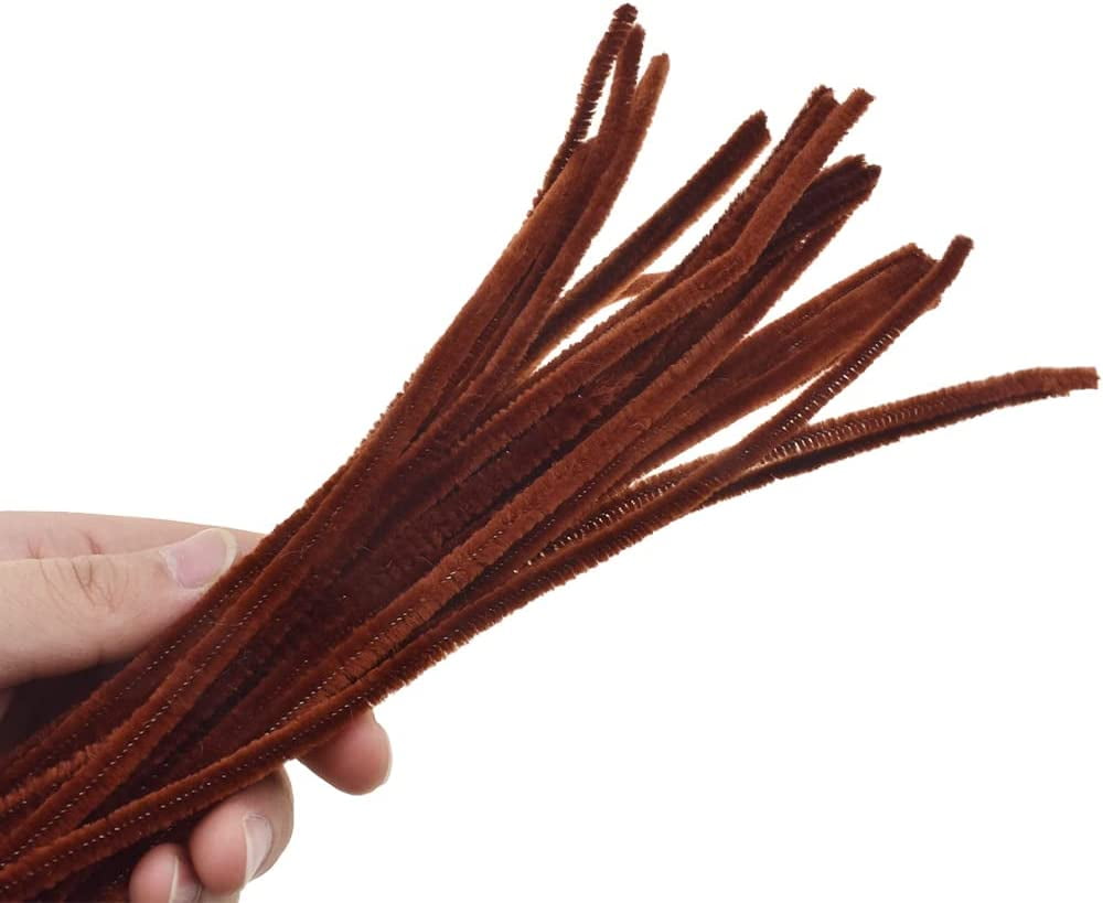 12inches*6mm Brown 70PCs Pipe Cleaner Craft Chenille Stem Extra Long ...